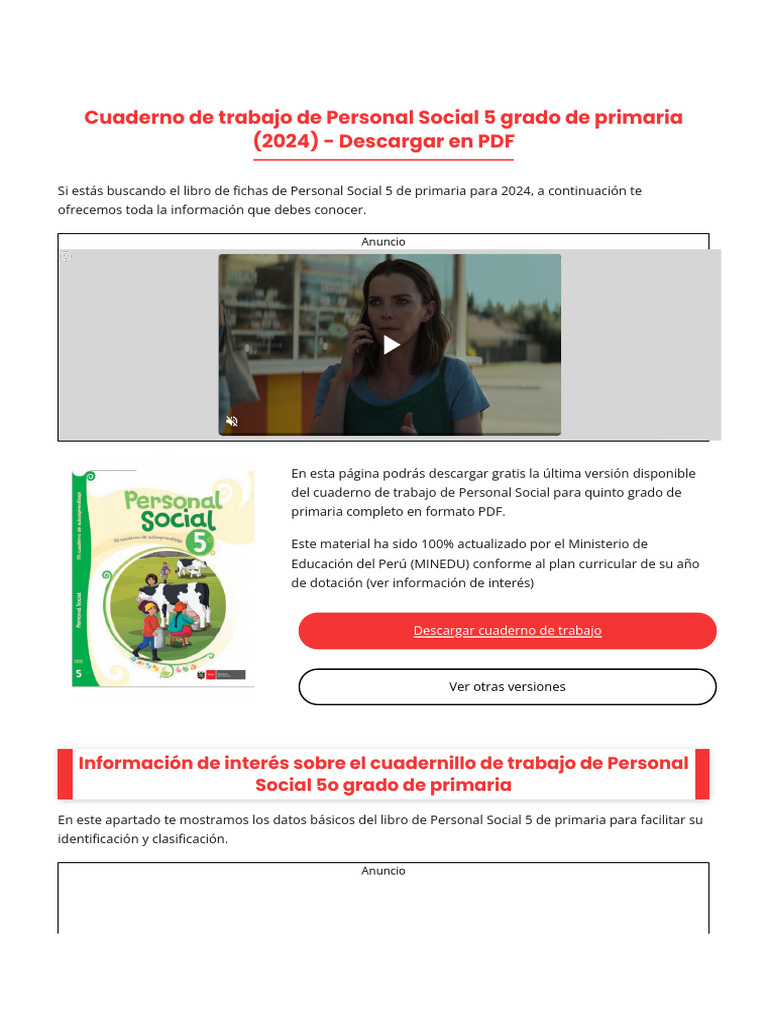 Cuaderno de trabajo de Personal Social 5 de primaria (2024) | PDF | Red ... Cuaderno de trabajo de Personal Social 5 de primaria (2024) | PDF | Red ...
