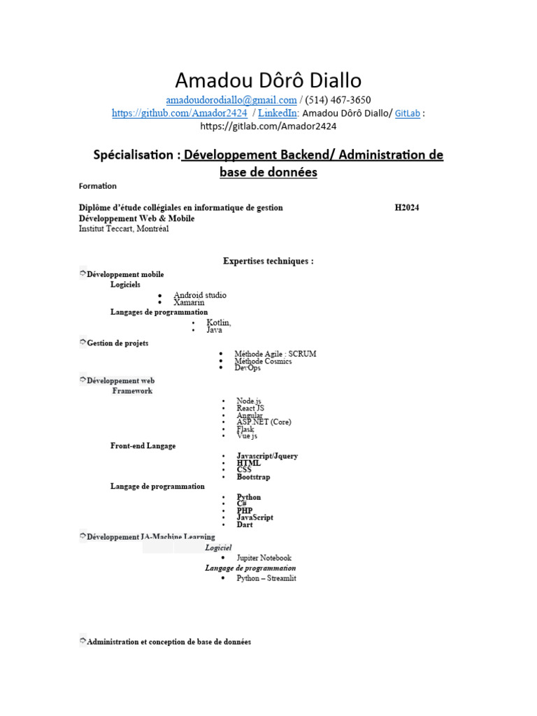 Développeur Backend & Administrateur BDD | PDF | Programmation web | Application web