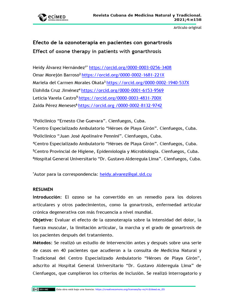 Gonartrois y Ozonoterapia | PDF | Medicina alternativa | Rodilla