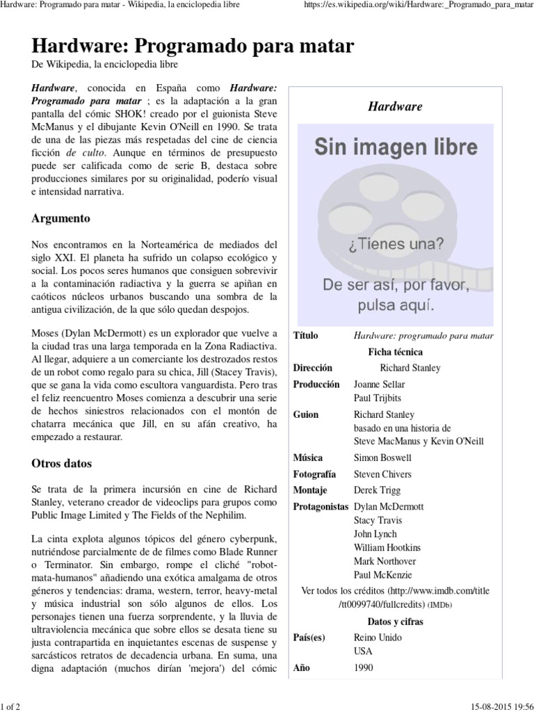 Hardware - Programado para Matar - Wikipedia, La Enciclopedia Libre | PDF