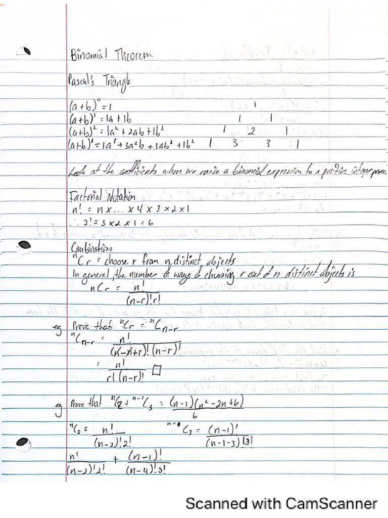 Binomial Theorem Notes | PDF