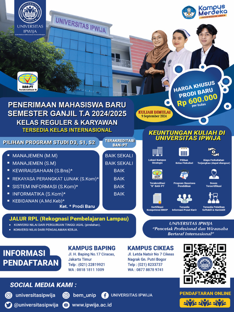 Pamflet Universitas IPWIJA 2024-2025 | PDF