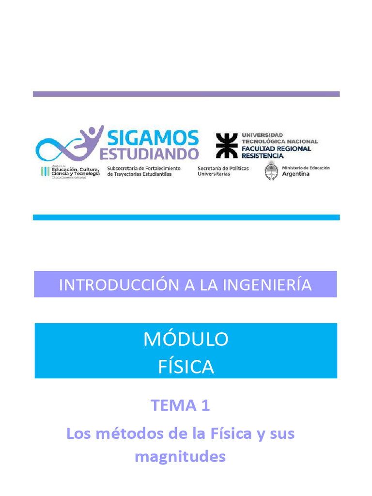 FISICA T1-Sigamos Estudiando-UTN | PDF | Medición | Física