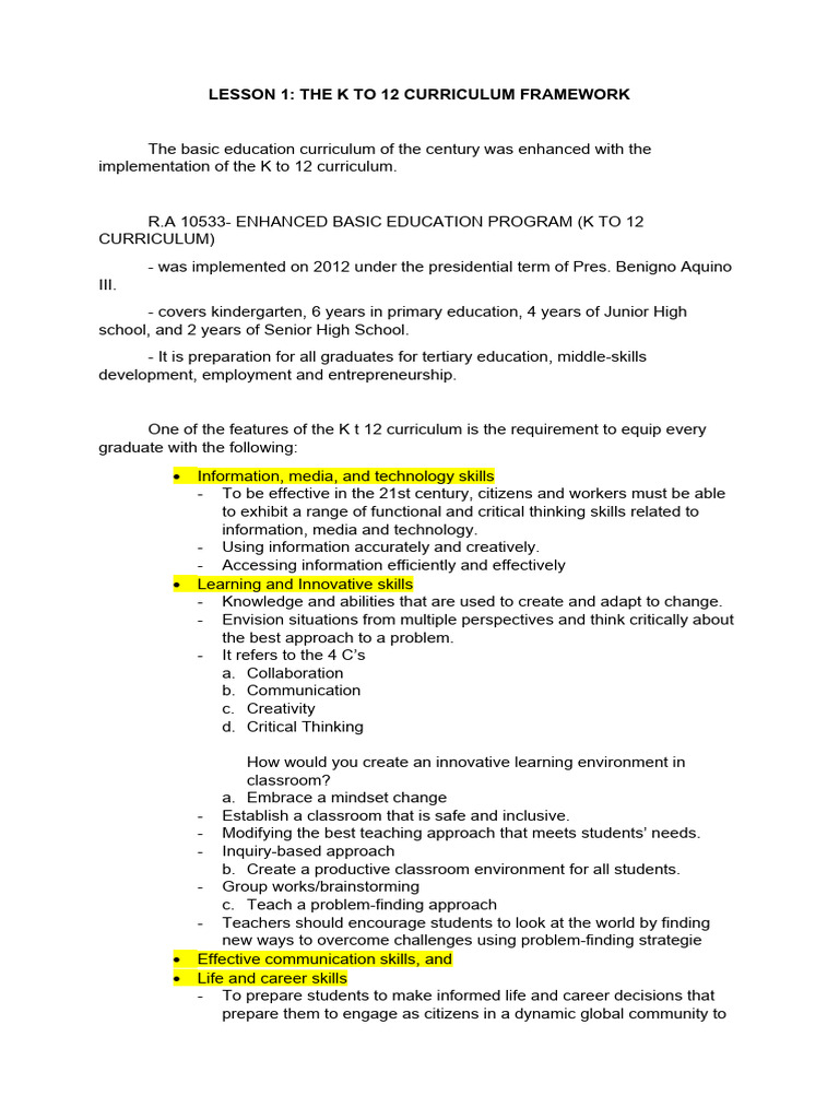 TTL 2 - Lesson 1 | PDF | Curriculum | Learning
