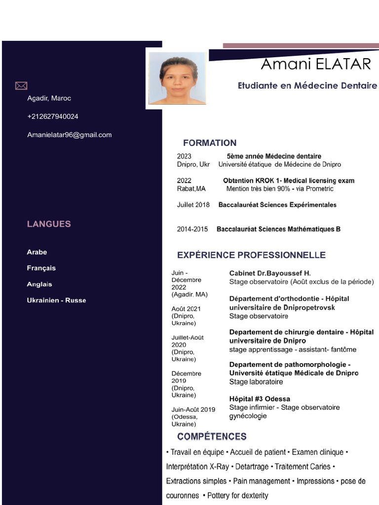 Copie de CV Elatar Amani | PDF