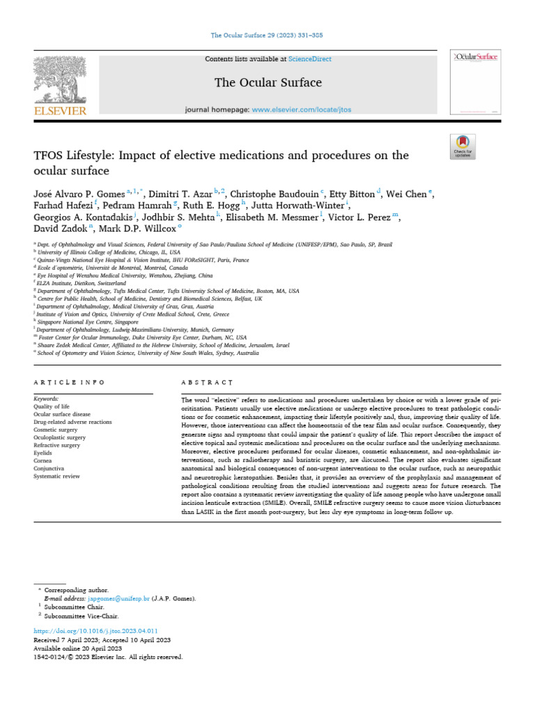 2023 TFOS Lifestyle Report_Elective Medications and Procedures-1 | PDF | Topical Medication ...