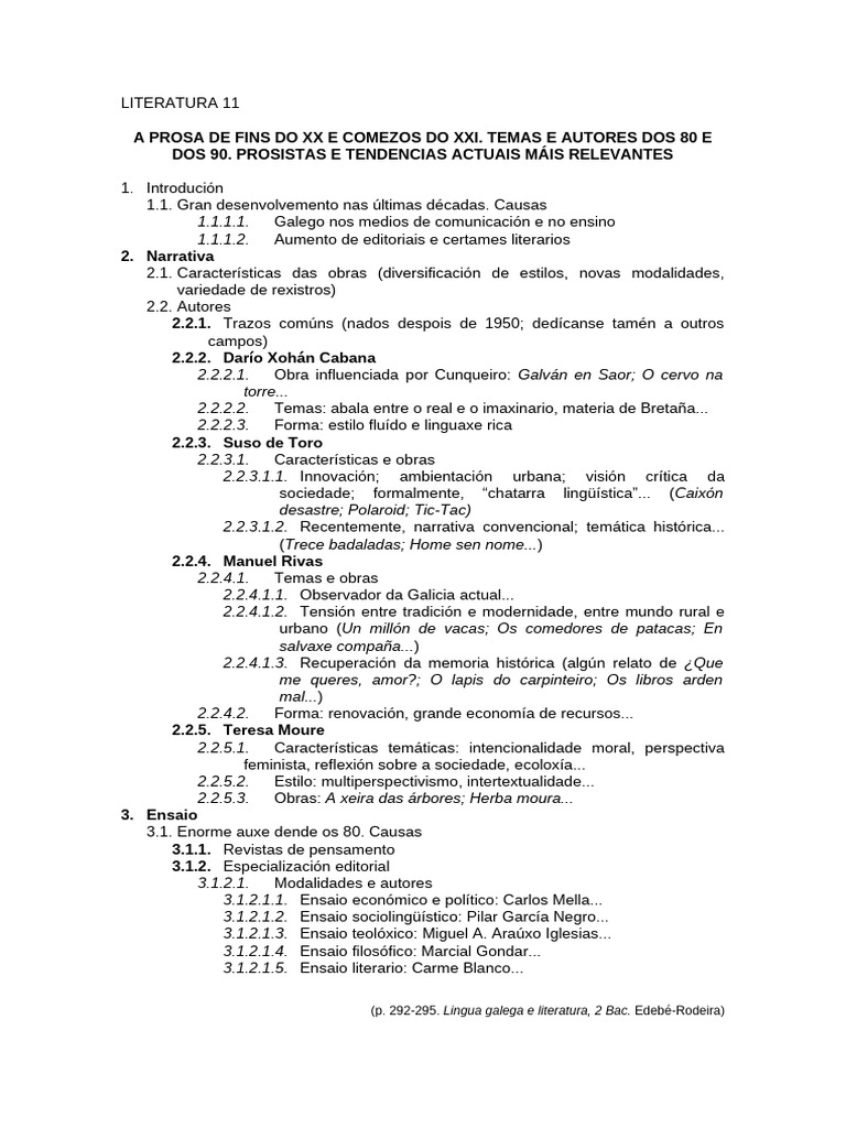 Literatura Esquema 11 | PDF