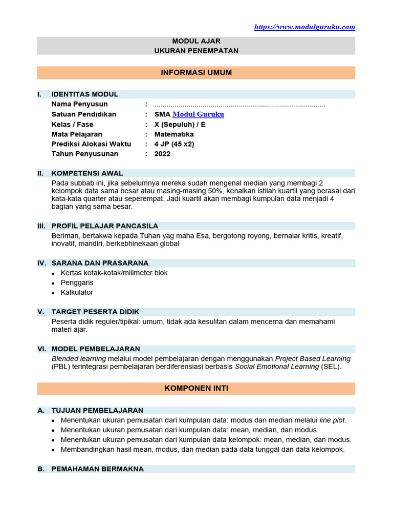 MA 7.4. Ukuran Penempatan | PDF | Karier & Perkembangan | Metode ...