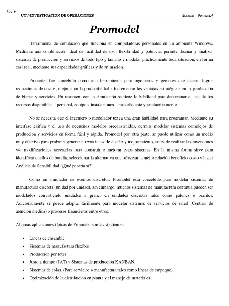 Manual Promodel | PDF | Simulación