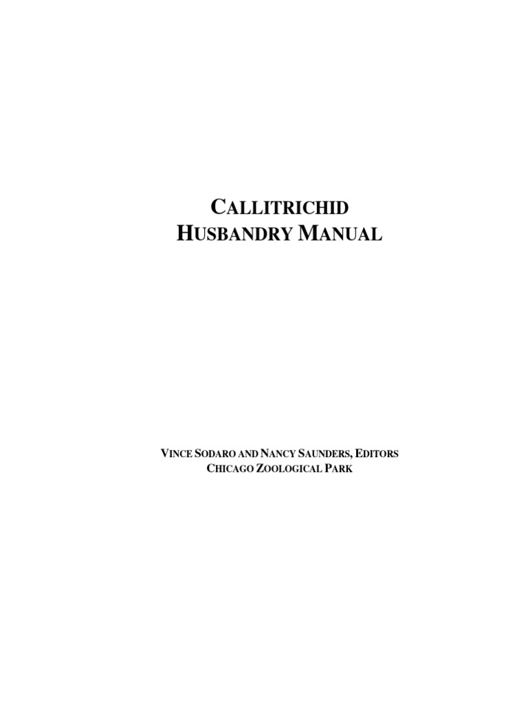 Callitrichid Husbandry Manual | Download Free PDF | Zoo