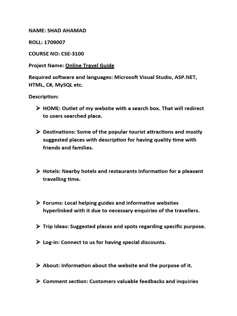 Online Travel Guide | PDF