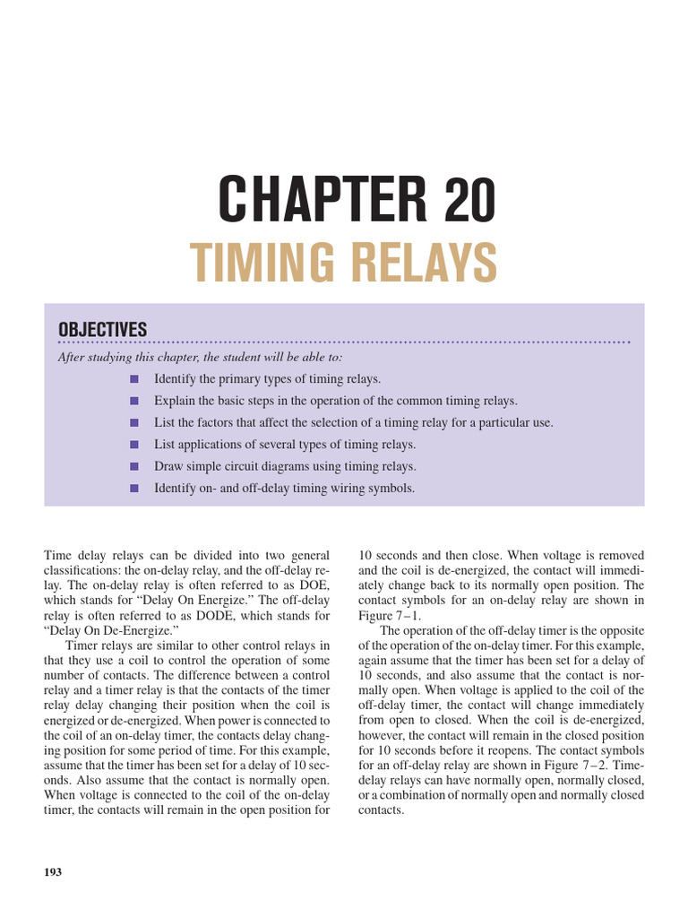 Chapter 7 - Timing Relay | PDF | Relay | Capacitor
