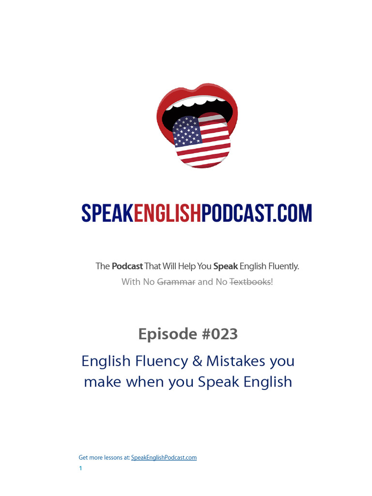 English Fluency: Common Speaking Mistakes | PDF | Fluency | Human ...