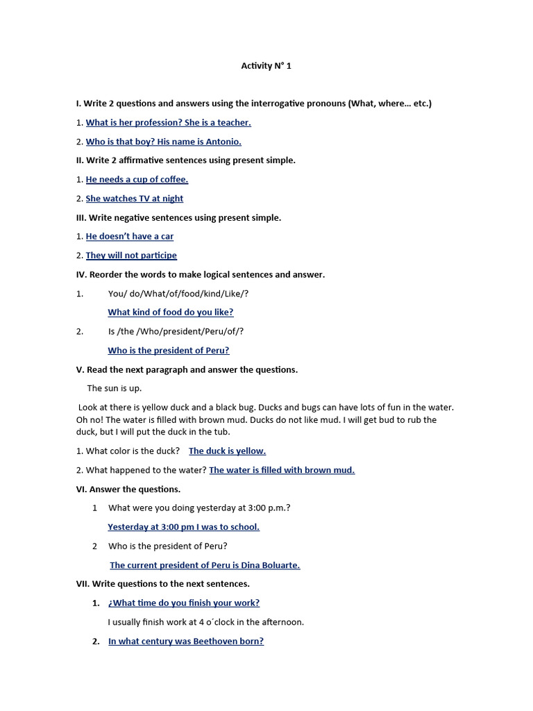 Activity N 1 | Download Free PDF | Syntax | Language Mechanics