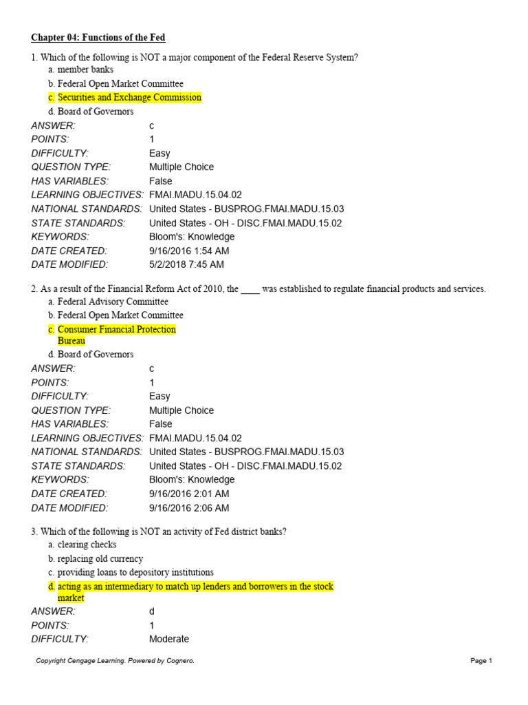 Chapter 04 Functions of The Fed | PDF | Federal Reserve | Money Supply