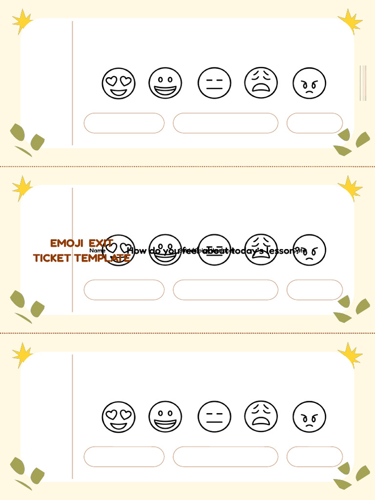 Emoji Exit Ticket Template | PDF