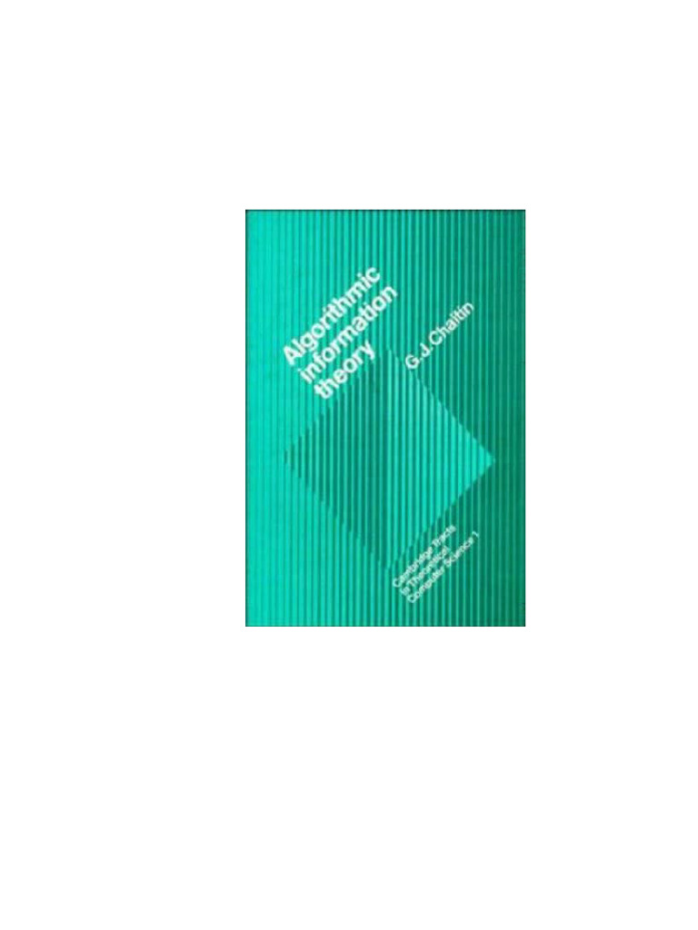 ALGORITHMIC INFORMATION THEORY - G.J. Chaitin | PDF | Equations ...