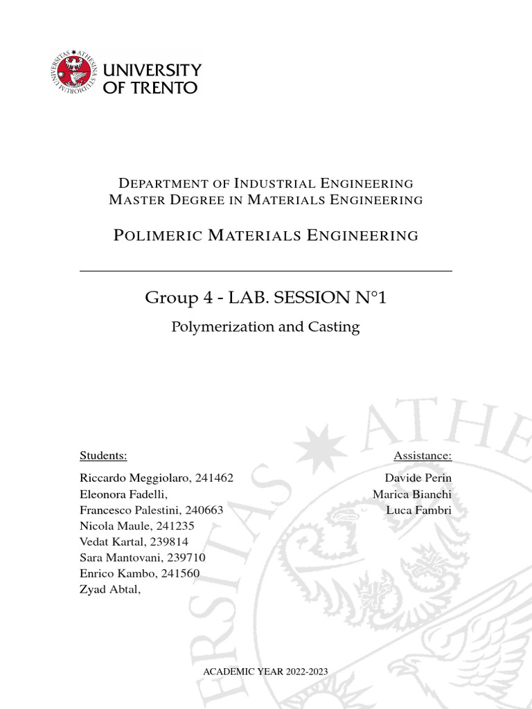 Lab 1 | PDF | Polymers | Copolymer