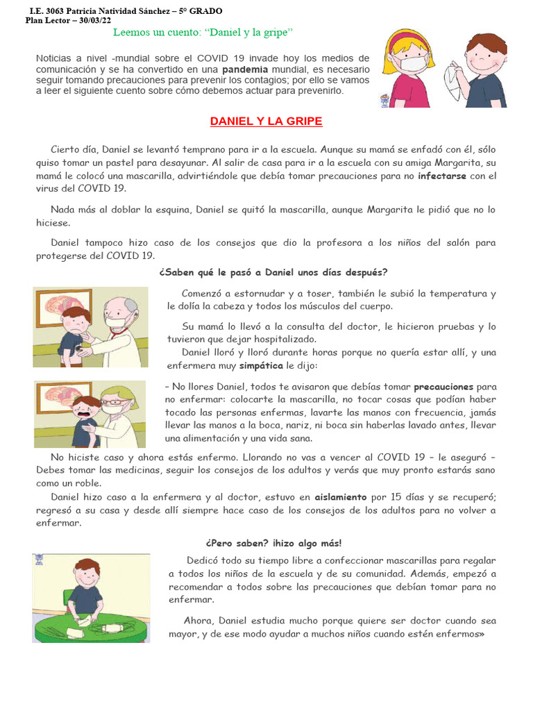 Cuento "Daniel y la gripe" sobre COVID-19 | PDF | Pandemia