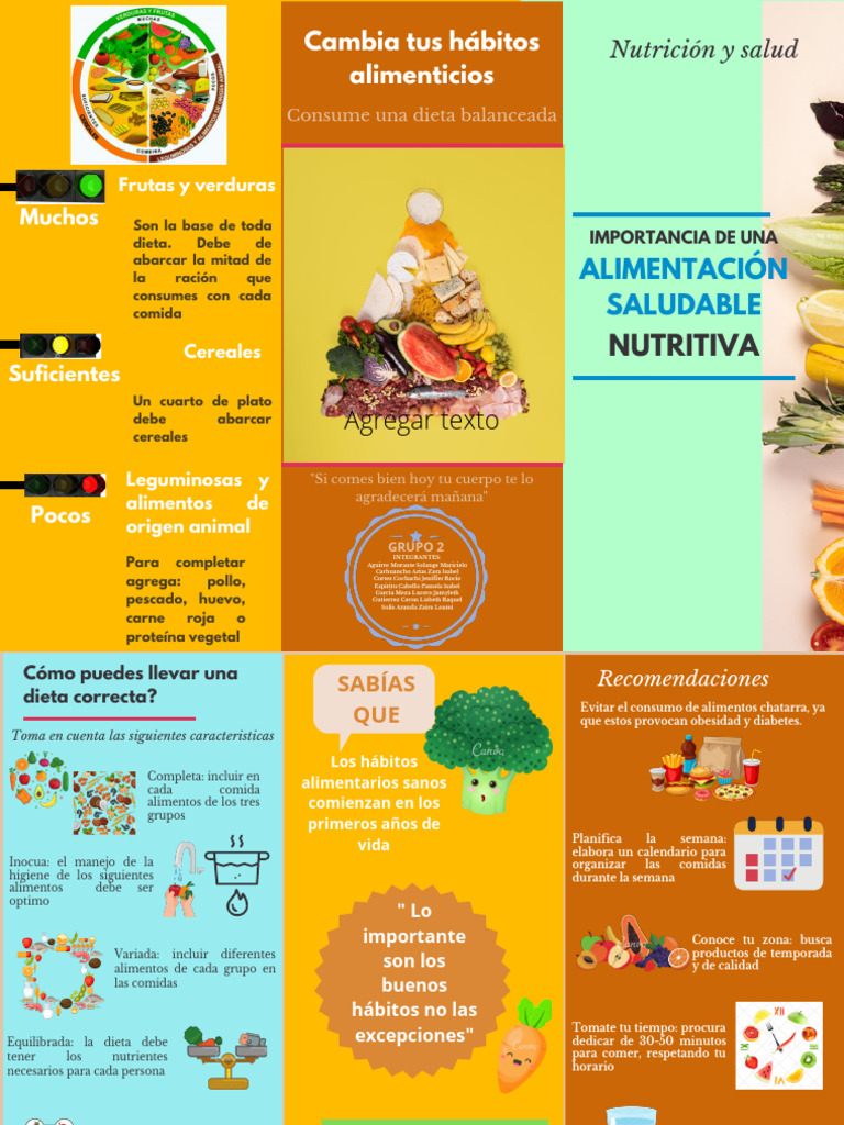 Triptico de Nutrición | PDF | Alimentos | Dieta