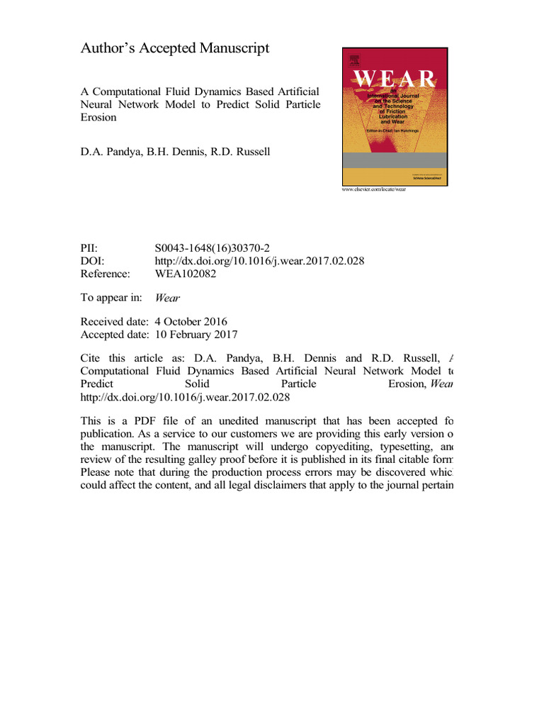 Predicting Solid Particle Erosion With Cfd Pdf Science