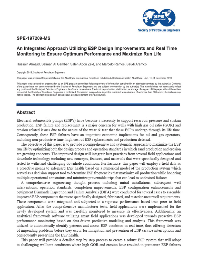 An Integrated Approach Utilizing ESP Design Improvements and Real Time ...