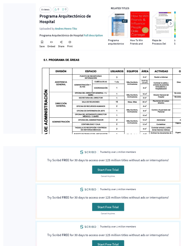 PDF Programa Arquitectonico de Hospital - Compress | PDF | Scribd | Companies