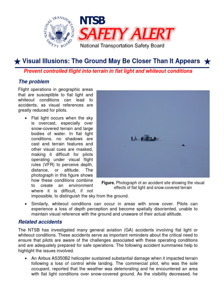 Flat Light - Whiteout | PDF | Aviation Safety | Transport Safety