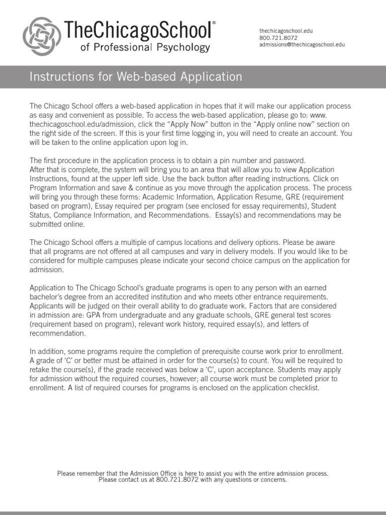 Chicago School Online Application Guide | PDF | University And College ...