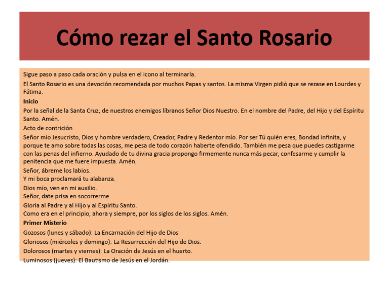Cómo Rezar El Santo Rosario | PDF