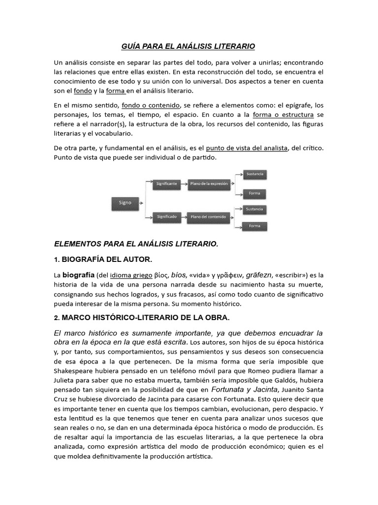 GUÍA PARA EL ANÁLISIS LITERARIO | PDF | Narración