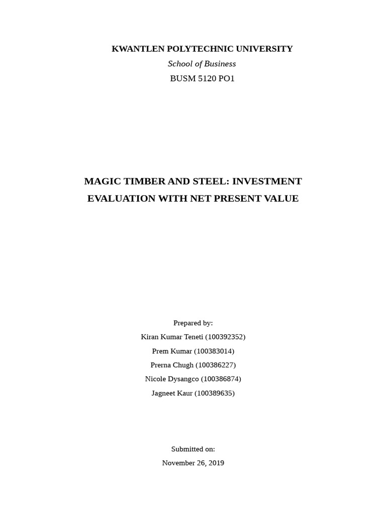 Magic Case Study Ultra Final Report | PDF | Net Present Value | Depreciation