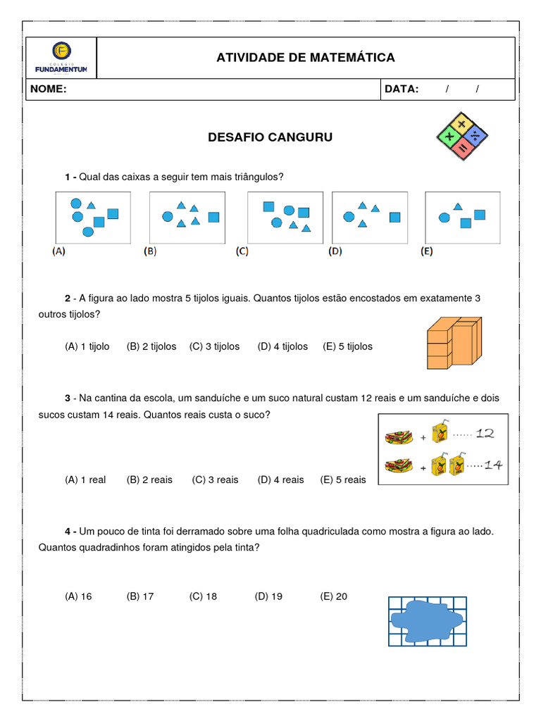 Desafio Canguru de Matemática | PDF
