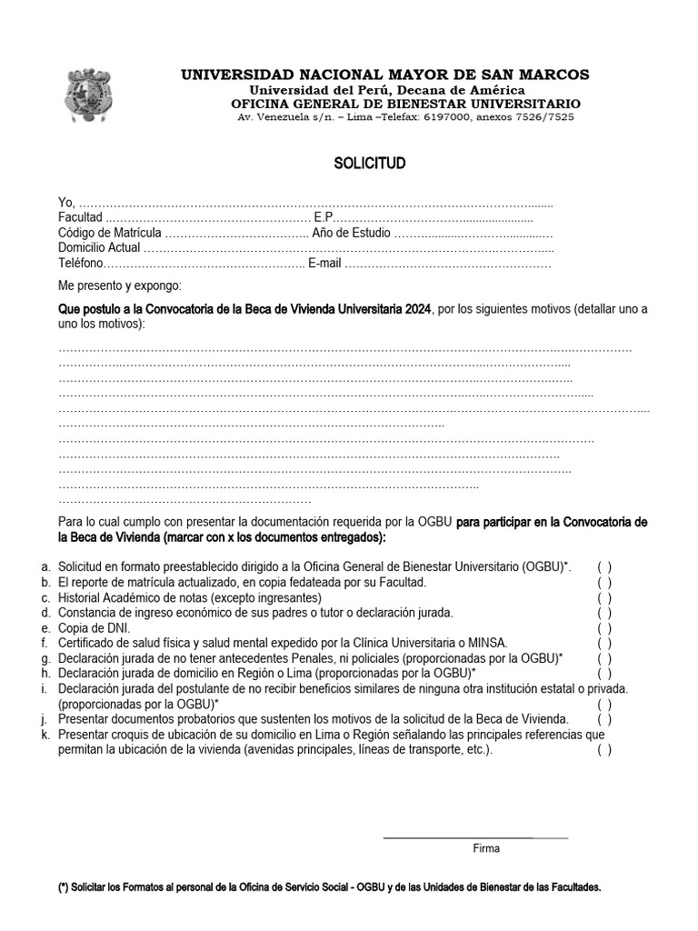 Solicitud y Formatos Convocatoria Beca de Vivienda 2024 | PDF | Documento de identidad | Gobierno
