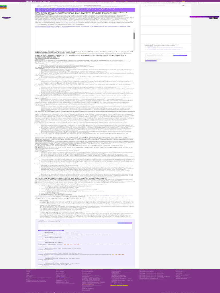 NCERT Solutions: Class 10 History Ch 1 | PDF | German Empire | Nationalism