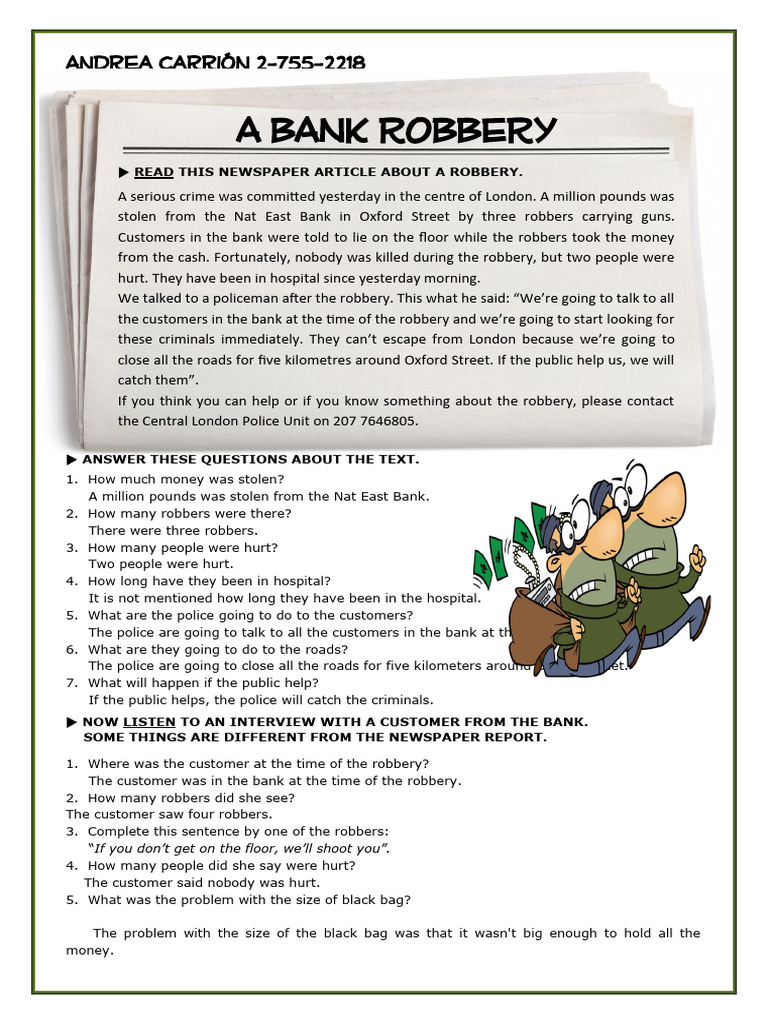 London Bank Robbery: Key Details Revealed | PDF | Robbery | Crimes