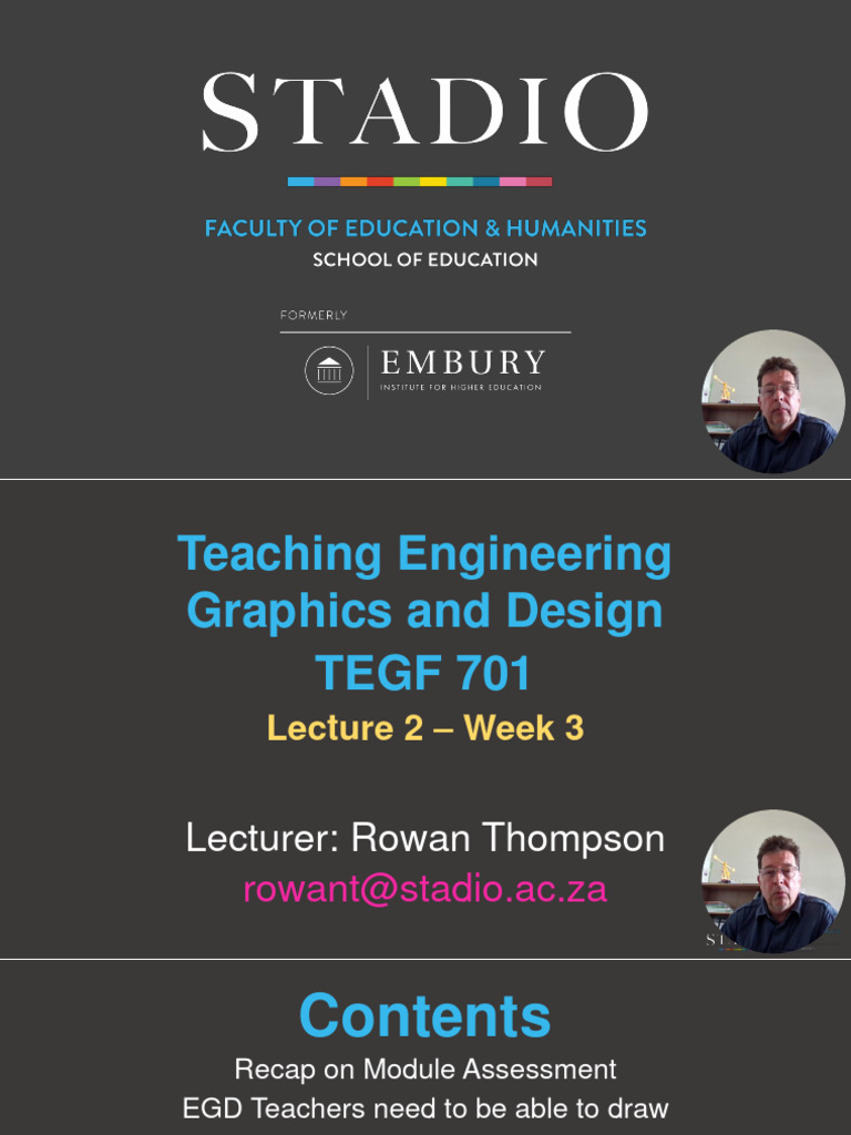 Lecture 2-Teaching Engineering Graphics and Design TEGF701 - RTh-2024 ...