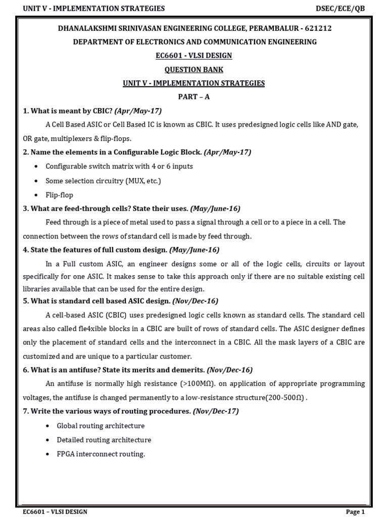 UNIT 5 - First Half | Download Free PDF | Field Programmable Gate Array | Integrated Circuit