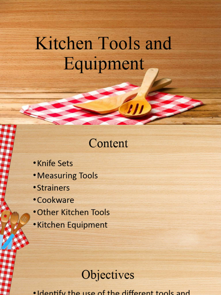 Kitchen Tools and Equipment | PDF | Cookware And Bakeware | Cooking