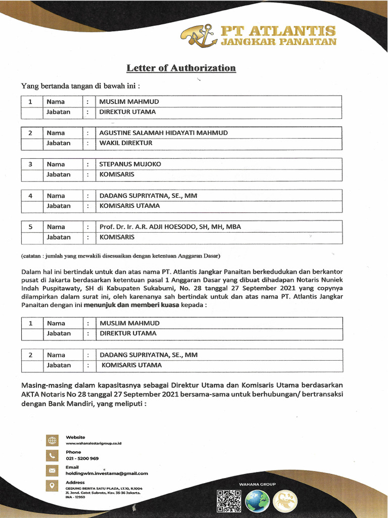 Letter Of Authorization 2 Pdf