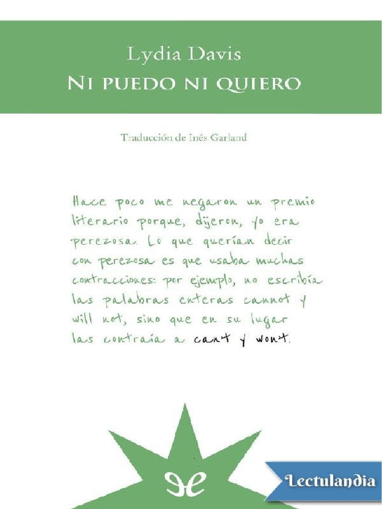 Ni Puedo Ni Quiero Lydia Davis | PDF