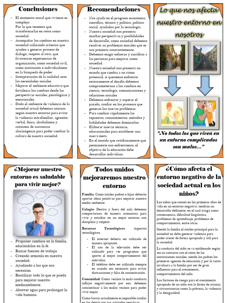 Triptico Nuestro Entorno DPCC | PDF | Comportamiento | Sociedad