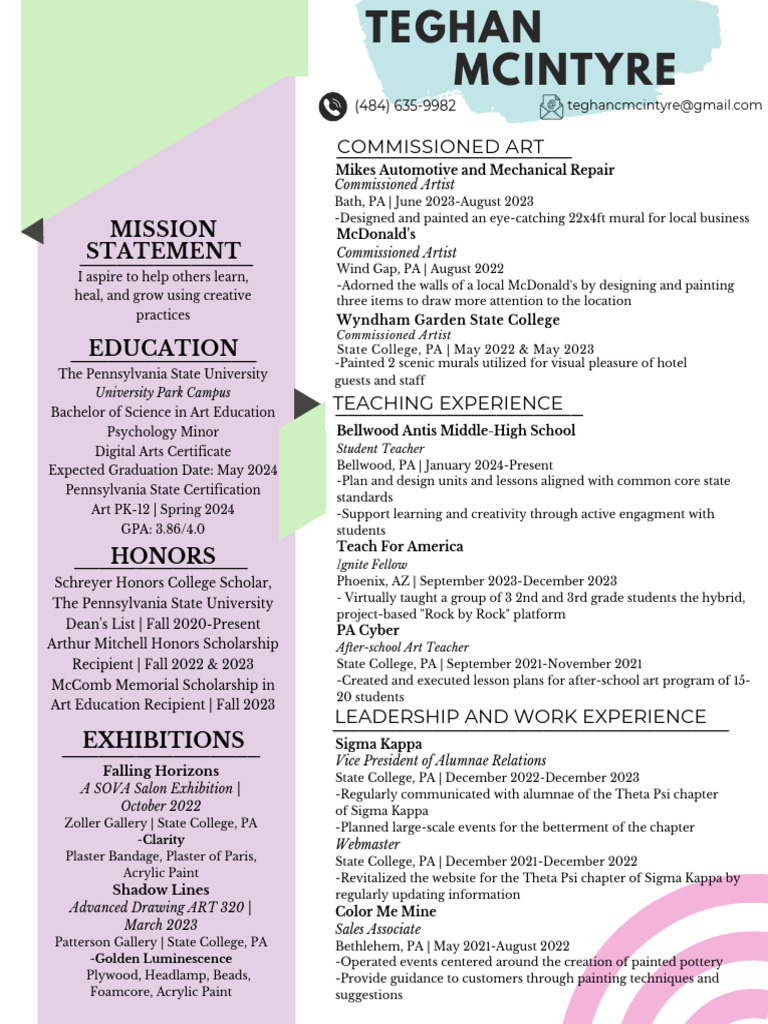 Resume 2024 Teghan Mcintyre | PDF