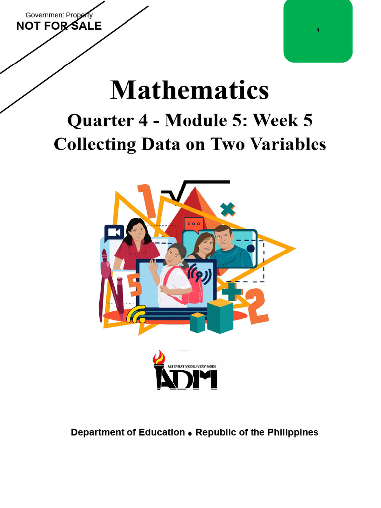 Mathematics Quarter 4 Module 5 Week 5 Collecting Data On Two Variables Pdf Cartesian 