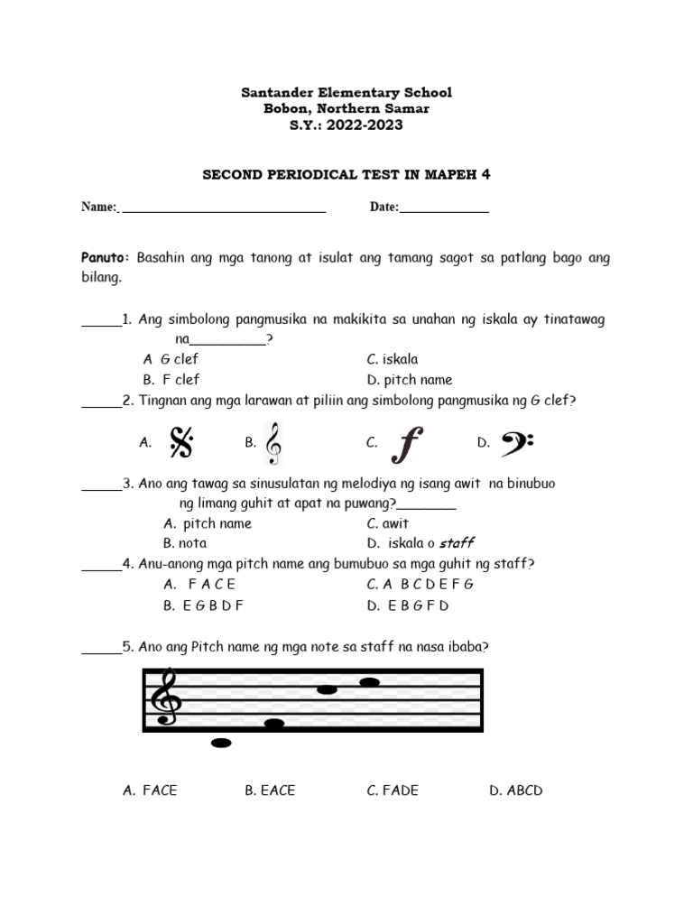 Mapeh 4 | PDF