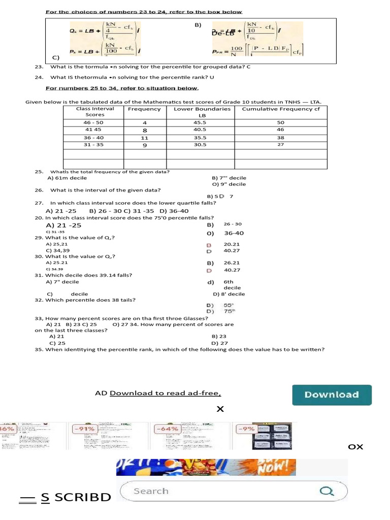 Measure of Position, Central Tendency and Group Data | Download Free ...