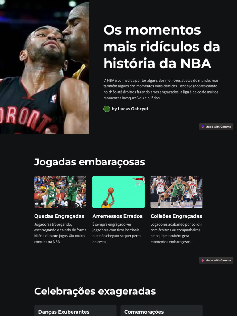 Os Momentos Mais Ridiculos Da Historia Da NBA | PDF