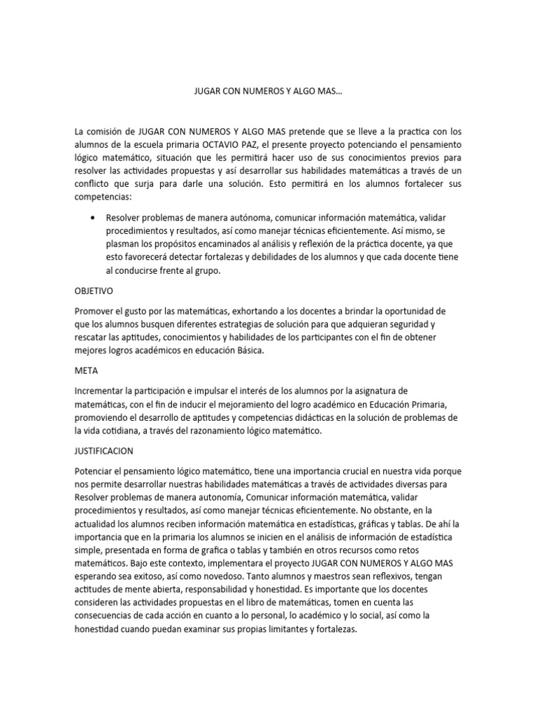 Jugar Con Numeros y Algo Mas | PDF | Educación primaria | Maestros Jugar Con Numeros y Algo Mas | PDF | Educación primaria | Maestros
