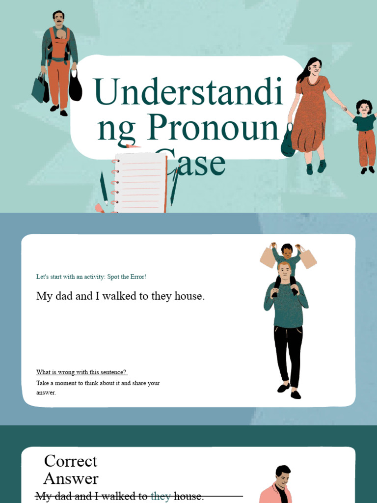 Cases of Pronouns Education Presentation in Blue Orange Friendly Hand ...