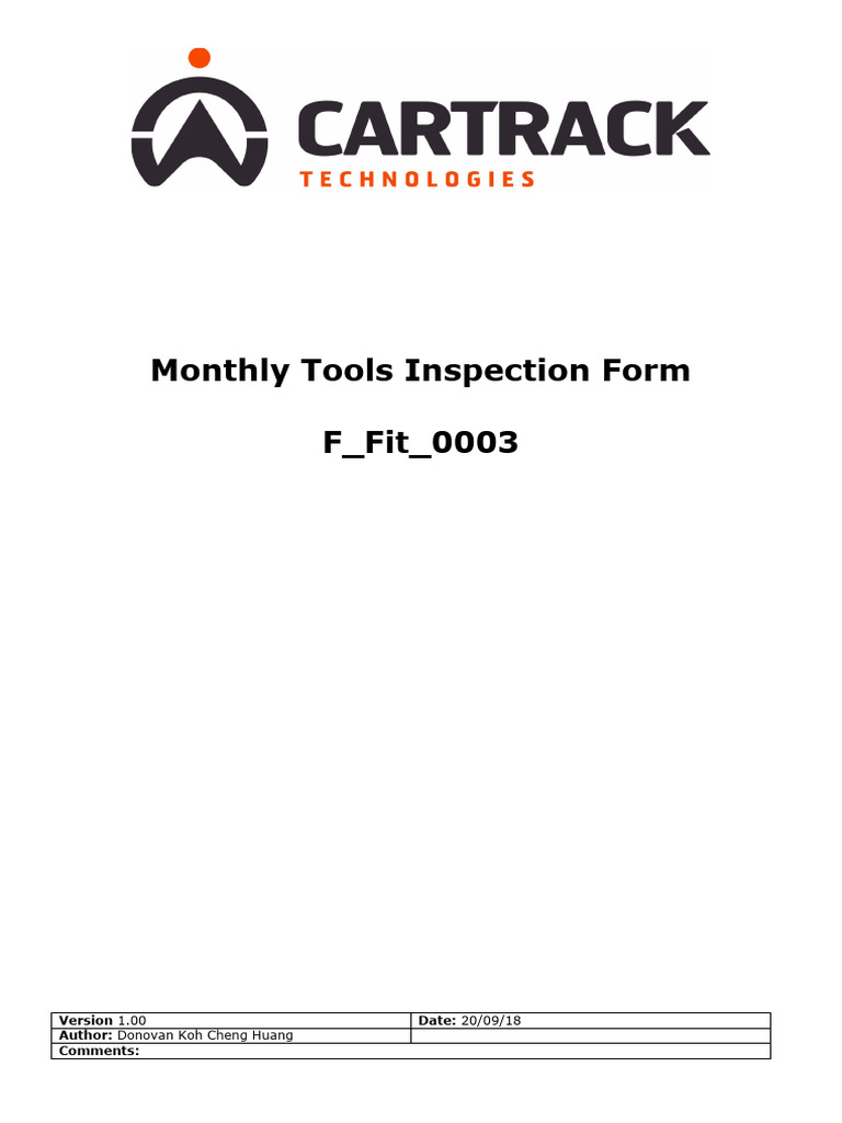 Monthly Tools Inspection Form | PDF | Electrical Connector ...